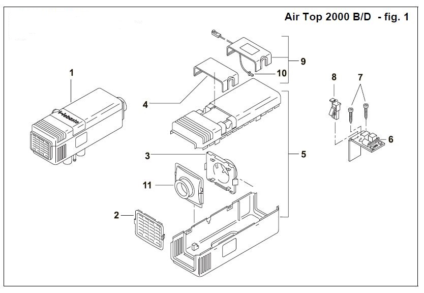 webasto airtop 2000 en 2000s reparatiedelen