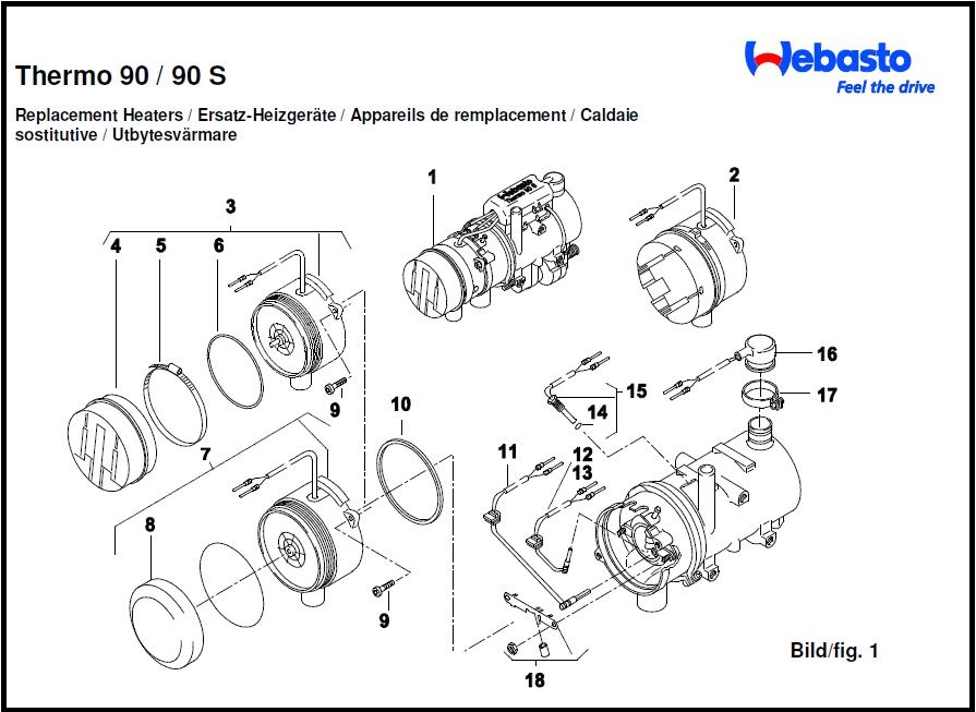 Onderdelen voor Webasto Thermo 90 en 90 S