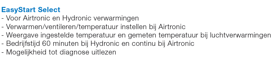 Eberspächer EasyStart Select. 12/24 Volt