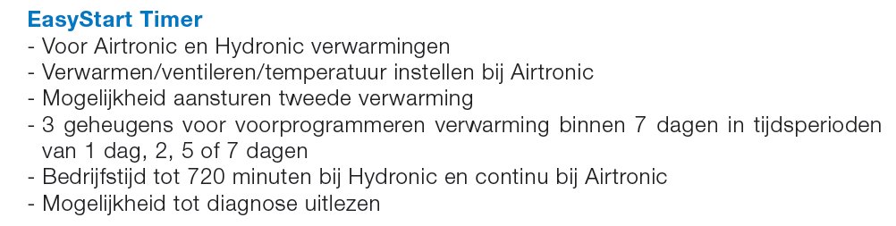 Eberspächer EasyStart Timer. 12/24 Volt.